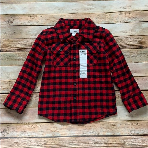 Sonoma | Shirts & Tops | Nwt Sonoma Red Checkered Flannel Shirt | Poshmark